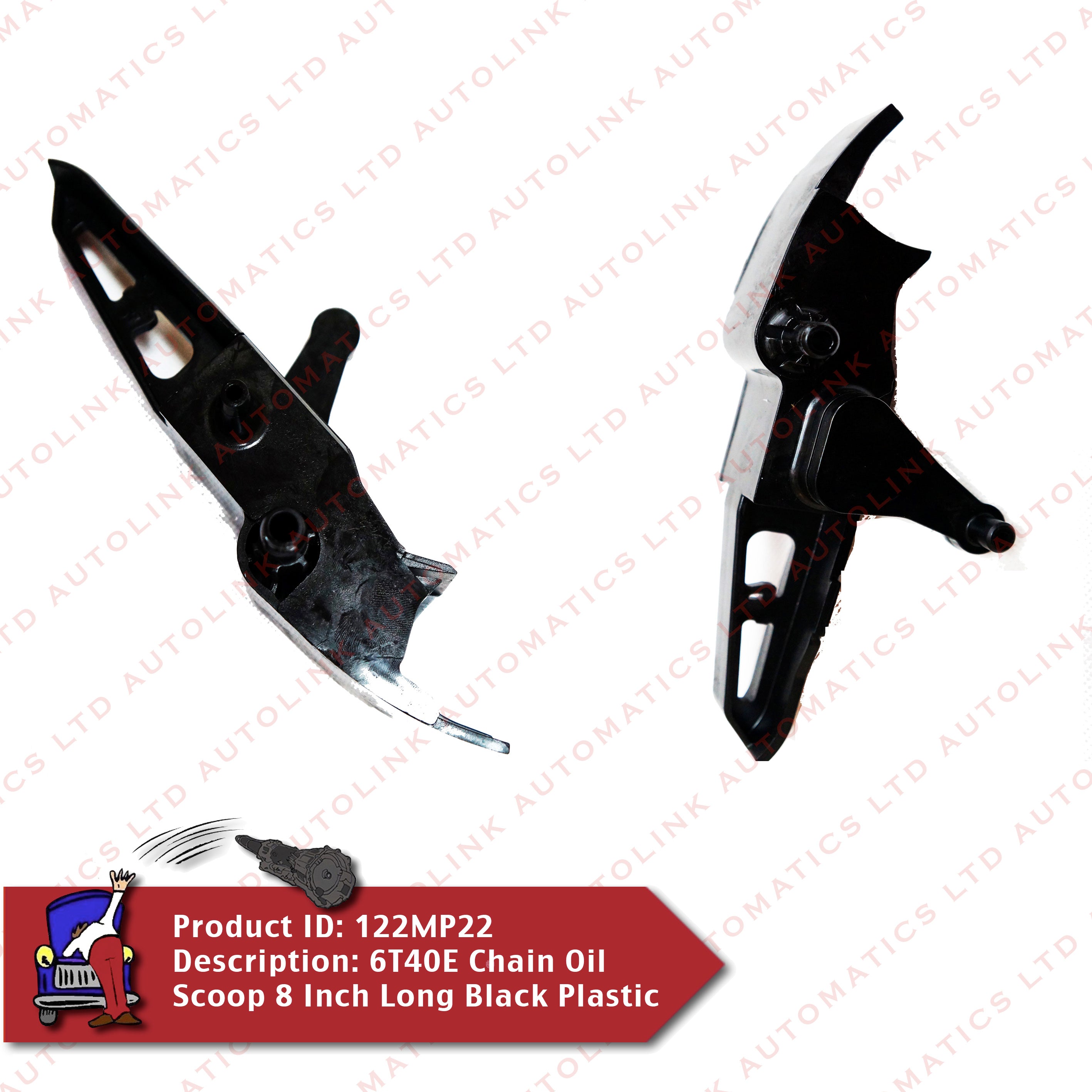 6T40E Chain Oil Scoop 8 Inch Long Black Plastic – Autolink Automatics